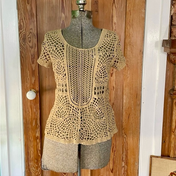 Cato | Tops | Cato Crochet Open Weave Knit Hippie Boho Top Womans Size ...